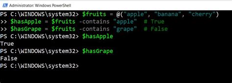 using contains operator in graph powershell