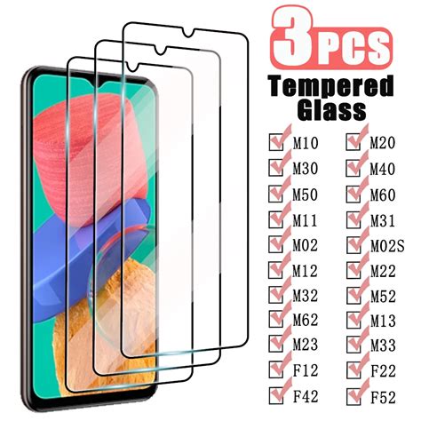 3pcs Tempered Glass For Samsung Galaxy F12 F22 F42 F52 M10 M20 M30 M11