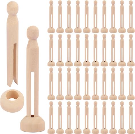 100 Pcs Wood Doll Pins Unfinished Doll Clothespins Wood