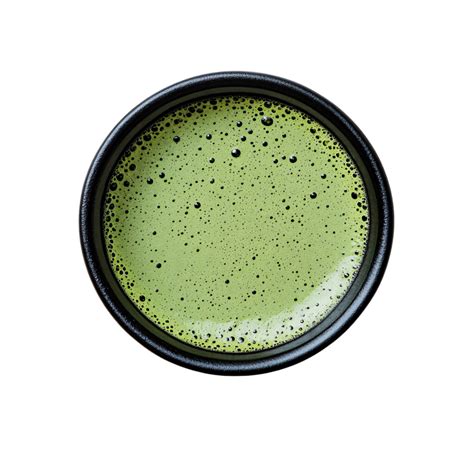 Minimalist Matcha Bowl With Tiny Bubbles Showcasing A Serene Evenly