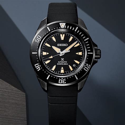 Seiko Prospex Samurai Automatic Black Dial And Rubber Strap Mens Watch