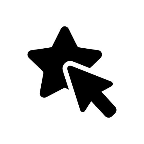 Solid Flat Style Star And Cursor Click Icon Design Element 78046354