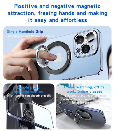 C205 360 Free Rotation Built In N52 Magnets Double Ring Metal Folding