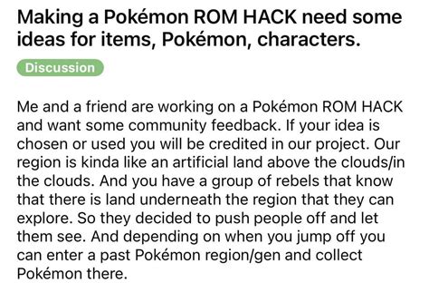 Making A Pokémon Rom Hack With A Friend And Need Some Ideas For Items Characters And Pokémon