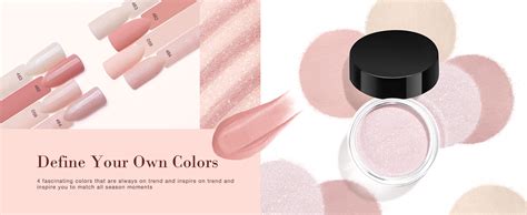 Azurebeauty Dip Powder Nail Kit All Season Nude Skin Glitter 4 Colors