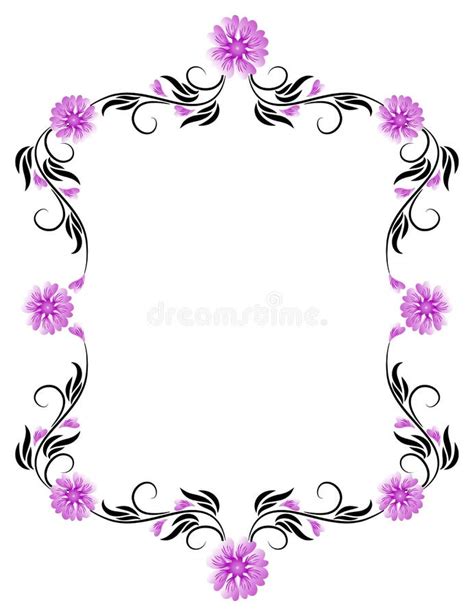 Frame With Floral Ornament Stock Vector Illustration Of Blossom