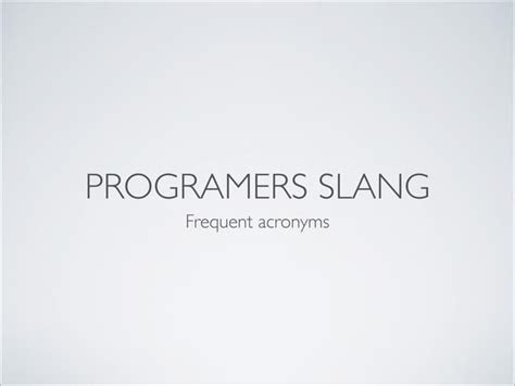 Programmers Slang Ppt