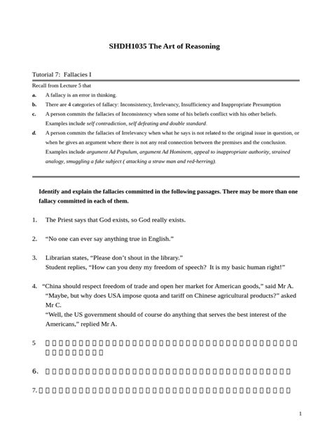 Tutorial 7 Fallacies I Pdf