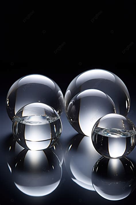 이 6개의 투명하고 둥근 유리 돔은 어두운 표면에 설치되어 있습니다 배경 배경 화면 및 일러스트 무료 다운로드 Pngtree