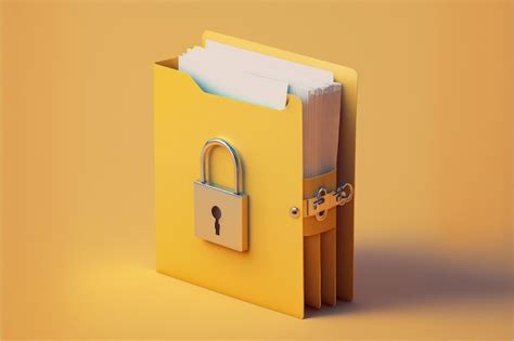 Premium Ai Image File Folder With Padlock Document Folder File Security Concept Generative Ai