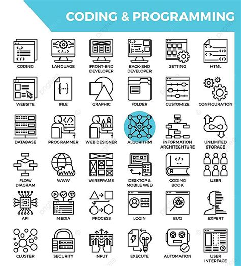 Codingprogramming Concept Detailed Line Icons Back End Log In Vector Back End Log In