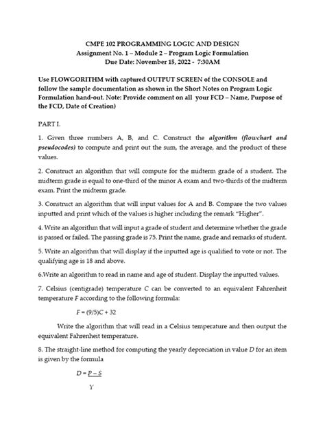 Cmpe 102 Assignment No 1 Pdf Algorithms Salary