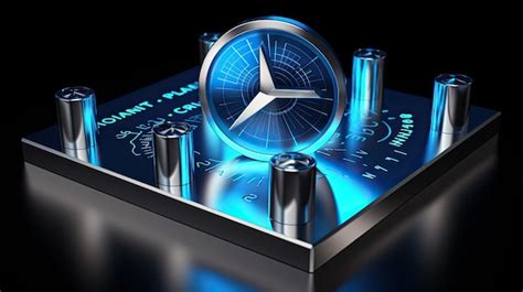 Premium Photo A Display Of A Speedometer With A Blue Background And A Blue Star