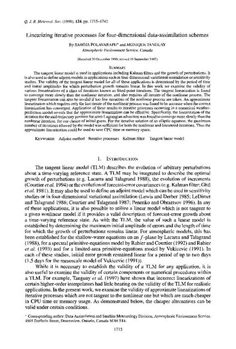 Pdf Linearizing Iterative Processes For Four Dimensional Data