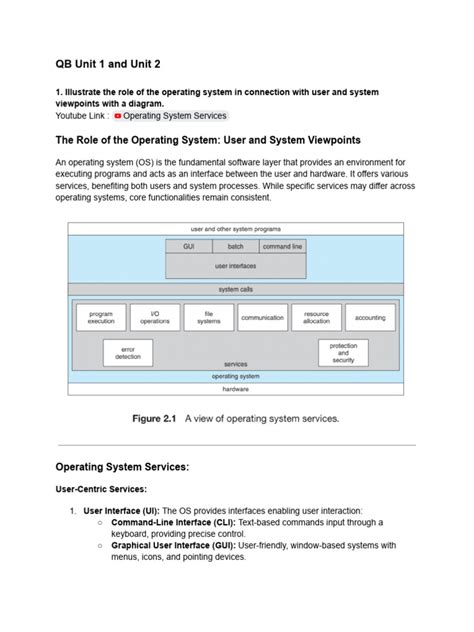 Qb Unit 1 And Unit 2 Pdf Thread Computing Operating System