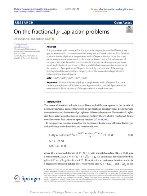Pdf On The Fractional P Laplacian Problems