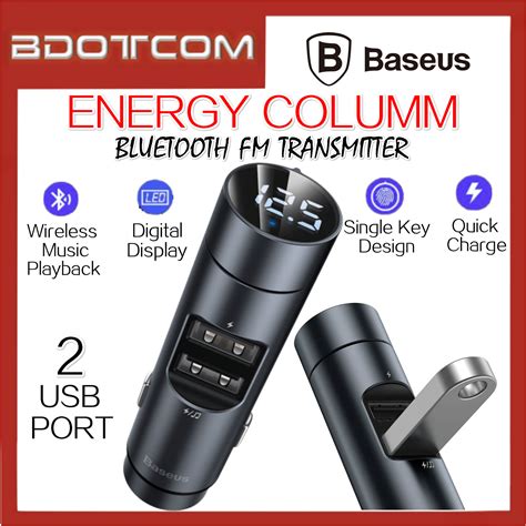 Baseus Energy Columm Bluetooth Wireless Car FM MP3 Smart Transmitter ...