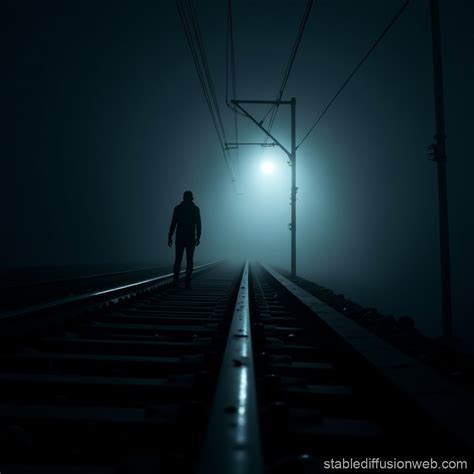 Dark TGV Tracks At Night Stable Diffusion Online