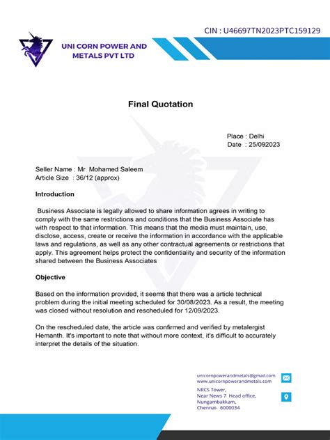 Final Quotation Pdf