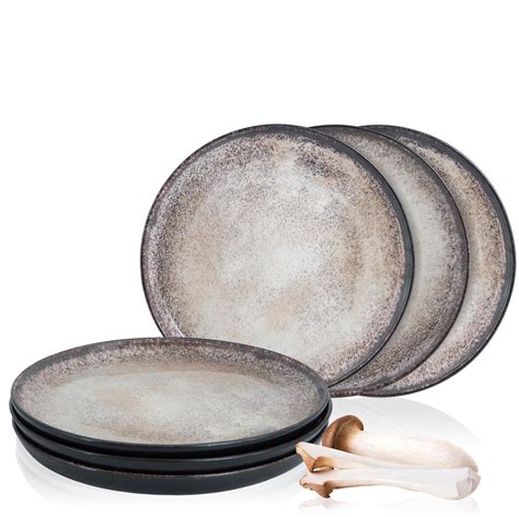 Vida 6x Dessert Teller Beige Geschirr Set 2230