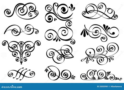 Calligraphic Elements Stock Vector Illustration Of Abstract 28305901