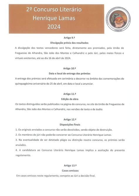 Ii Concurso Literário Da União De Freguesias De Alhandra São João Dos
