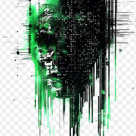 Premium Psd Hacker Encryption Glitch With Binary Code Abstract Shapes