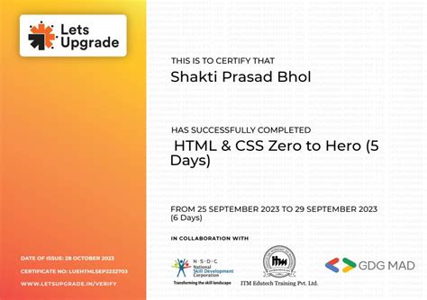 Shakti Prasad Bhol On Linkedin Letsupgrade Html Css Webdevelopment