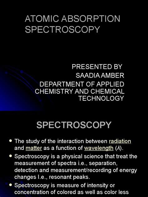 Atomic Absorption Spectros Pdf Spectroscopy Emission Spectrum