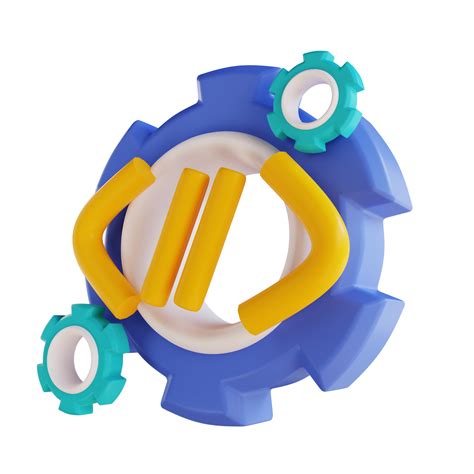D Illustration Gear Code PNG