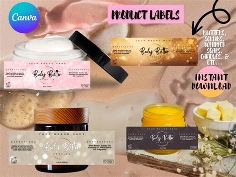 Body Butter Label Template Diy Editable Product Label For Skincare