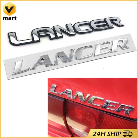 1 X Abs Chrome Lancer Letter Logo Car Rear Trunk Emblem Badge Sticker