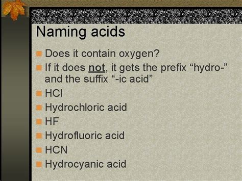 Naming Polyatomic Ions And Acids Oxyanions N Oxyanions