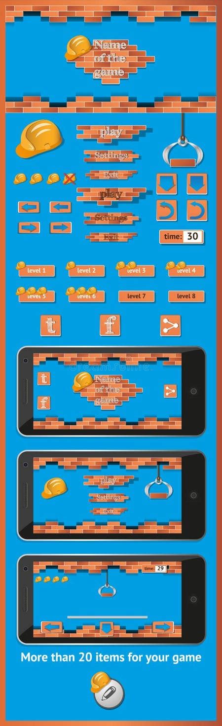 Graphical User Interface For Games 5 Stock Vector Illustration Of Icon Blue 33087072