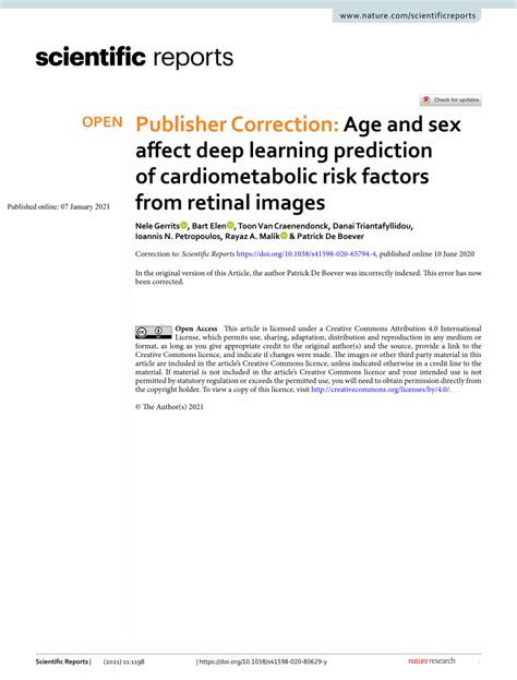 Pdf Publisher Correction Age And Sex Affect Deep Learning Prediction