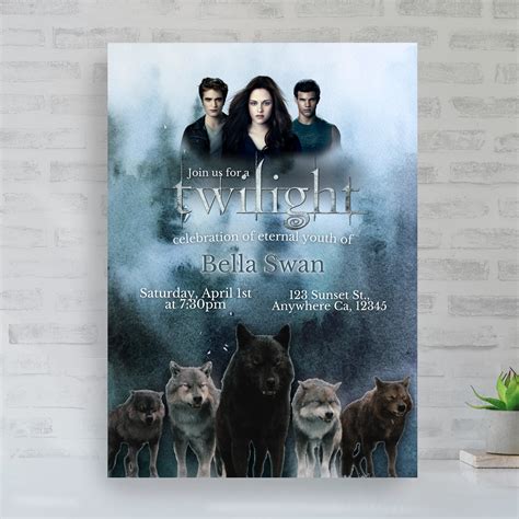 Twilight Saga Birthday Invitation Template Editable Digital Download