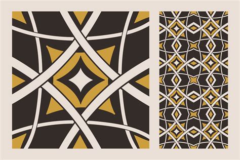 Abstract Geometric Pattern Ornaments Set Of Vintage Colorful Abstract Geometric Overlapping