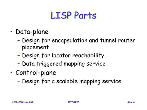Ppt Lisp Cons A Mapping Database Service Ietfirtf July 2007