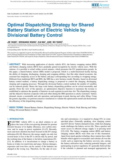 Pdf Optimal Dispatching Strategy For Shared Battery Station Of