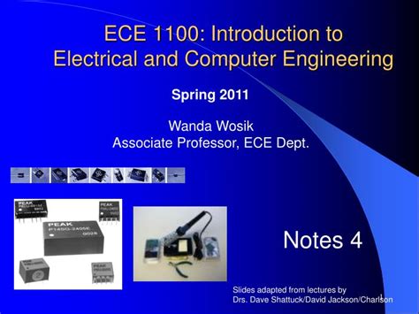 Ppt Ece 1100 Introduction To Electrical And Computer Engineering Powerpoint Presentation Id