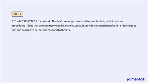 Solved The Cyber Kill Chain The Mitre Att Ck Framework An Adversary Capability Model The