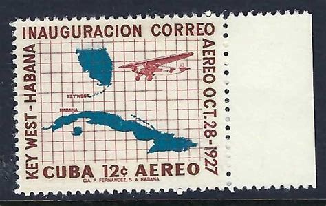 cuba c172 mog map 807b caribbean cuba air mail stamp hipstamp