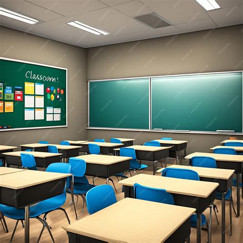 Empty Classroom Concept Of Education For Back To School Background