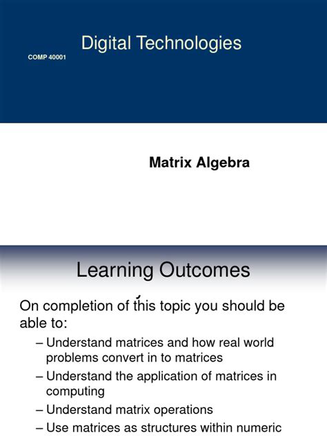 01 Matrices Dt Pdf Matrix Mathematics Functional Analysis