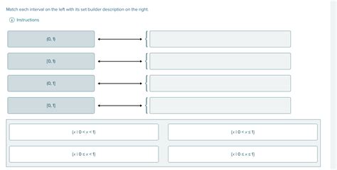 Solved Match Each Interval On The Left With Its Set Builder Chegg Com