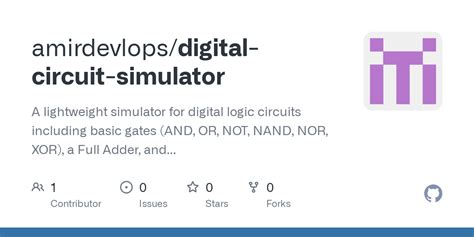 Github Amirdevlopsdigital Circuit Simulator A Lightweight Simulator