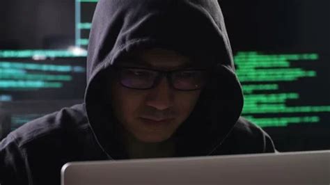 Close Up Of Asian Male Hacker In A Hood Stock Video Pond5