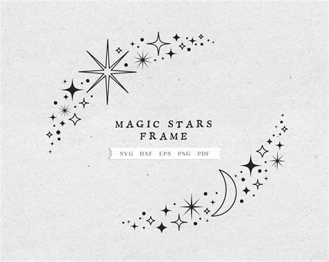 Celestial Circle Frame Svg Star Frame Svg Files For Cricut Stars And