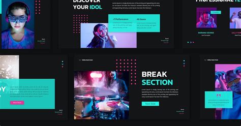 Шаблон презентации Keynote онлайн музыкального мероприятия Шаблоны презентаций Включая мелодия