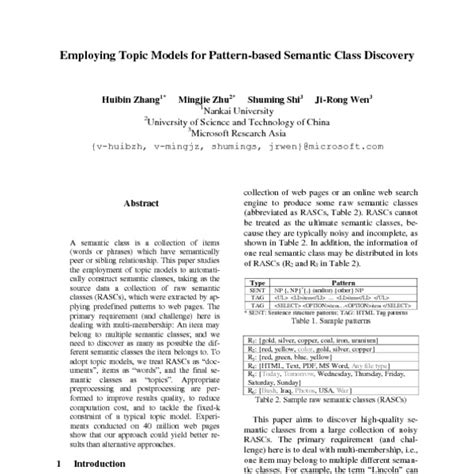 Employing Topic Models For Pattern Based Semantic Class Discovery Acl